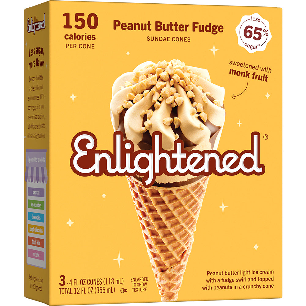 Peanut Butter Fudge Ice Cream Sundae Cones – Enlightened